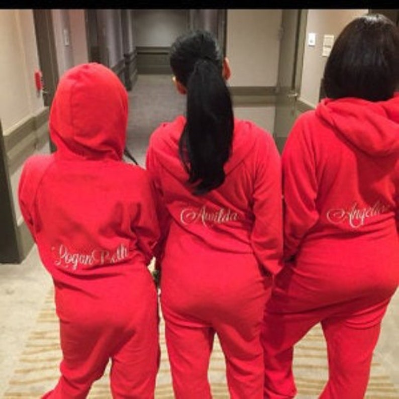 Personalized Fleece Lounger With Name on the Back, Adult Onesies ...
