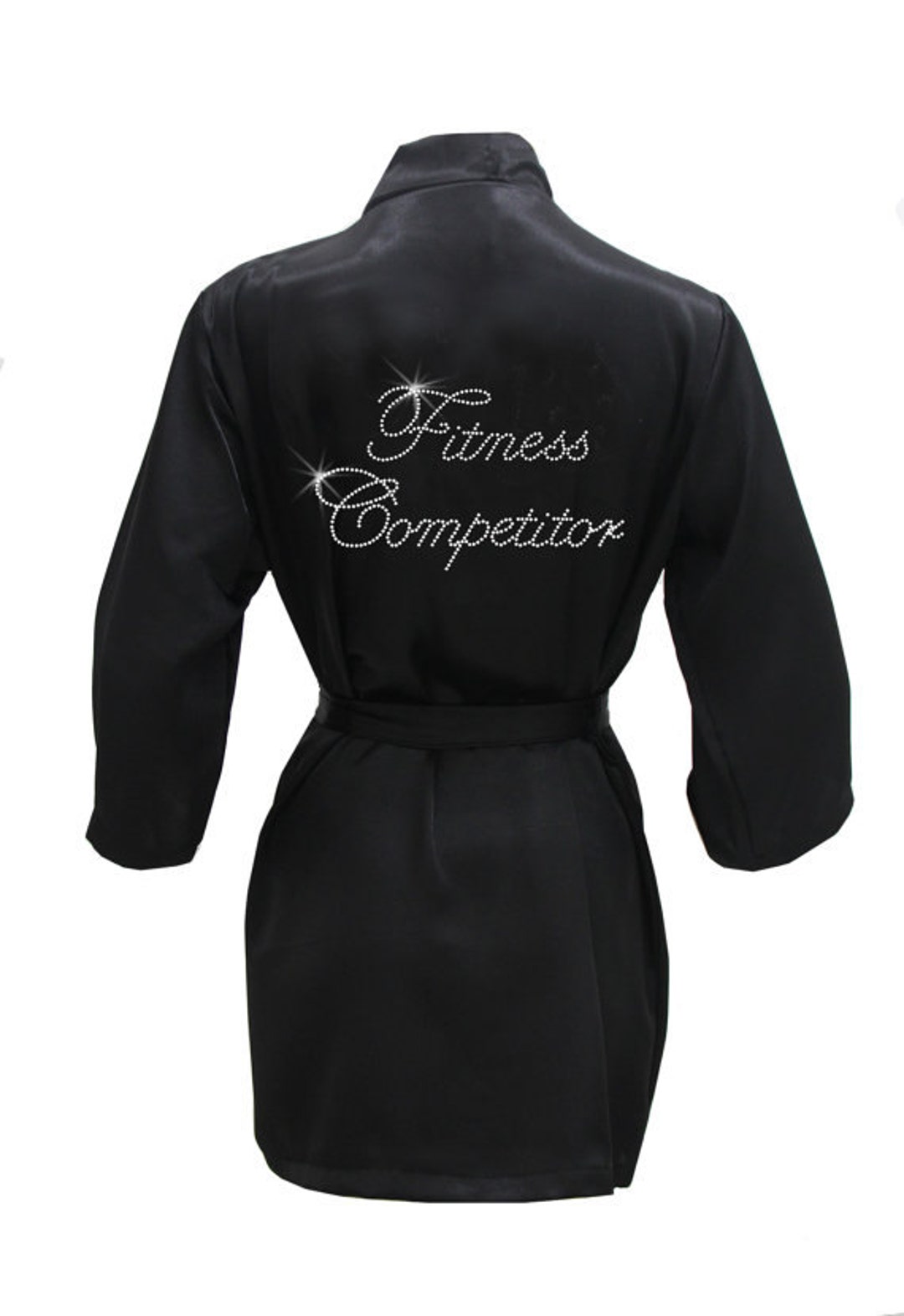 Fitness Competitor Robe With Rhinestone Crystals - Fitness Competition ...
