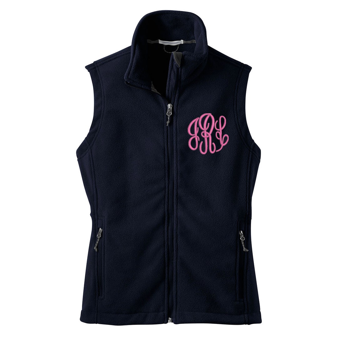 Monogrammed Fleece Vest Personalized Fleece Vest Custom - Etsy