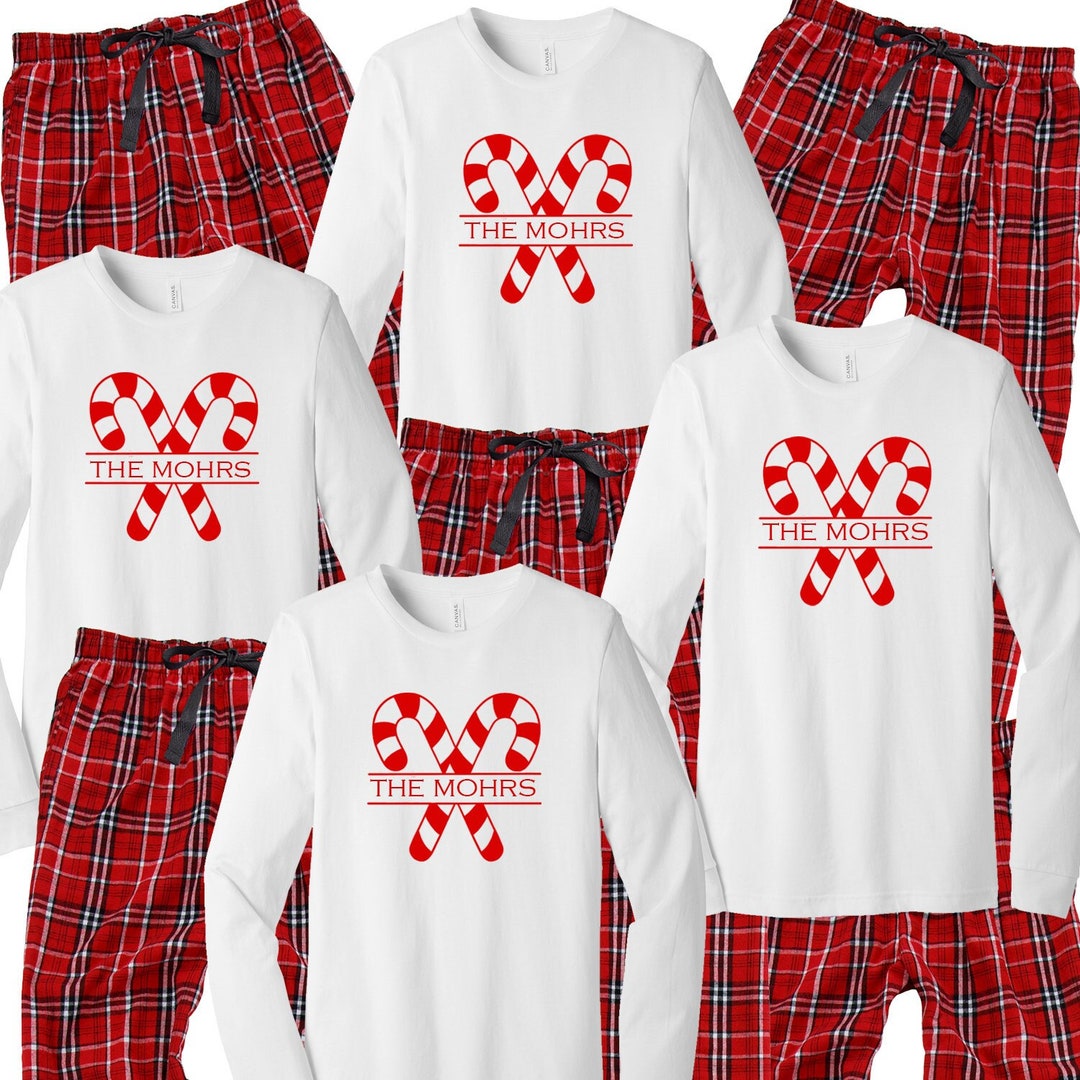Candy Cane Pajamas Personalized Christmas Pajamas Matching - Etsy