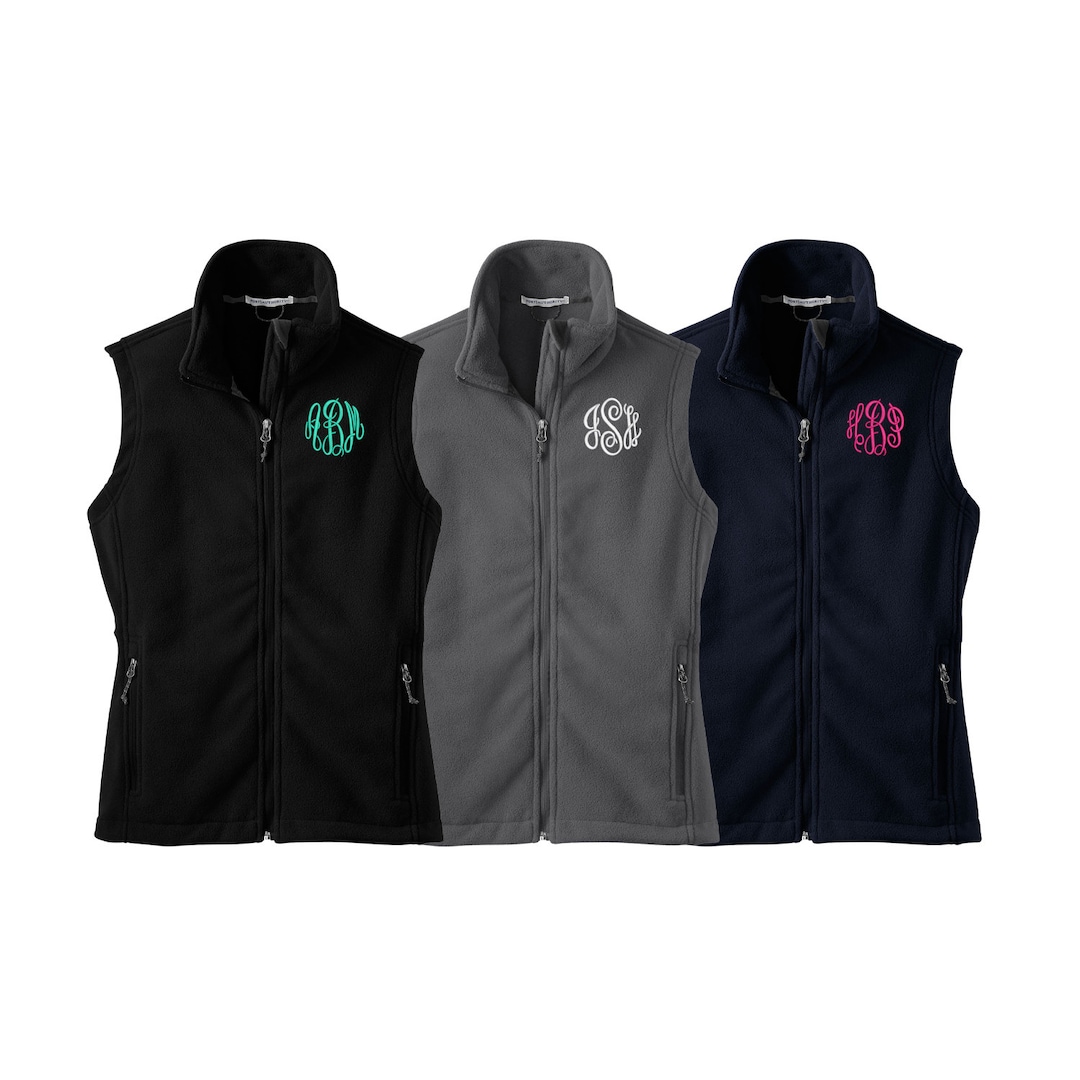 Monogrammed Fleece Vest, Personalized Fleece Vest, Custom Fleece Vest ...