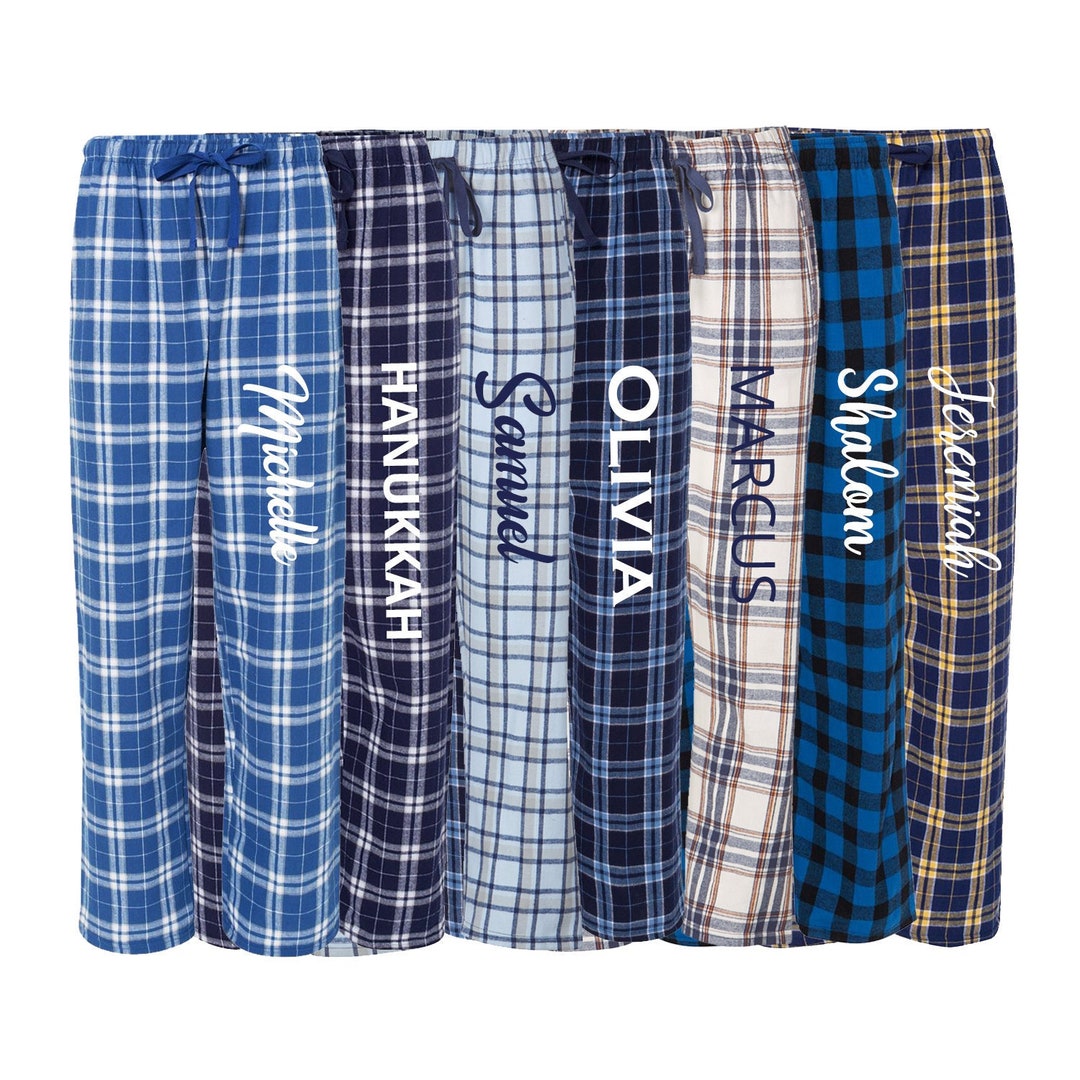 Personalized Hanukkah Flannel Pants, Holiday Flannel Pajama Bottoms ...