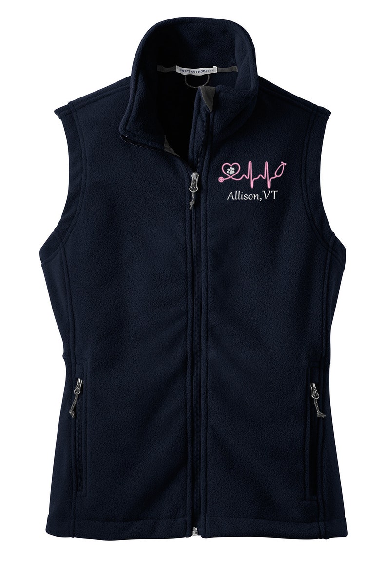 Vet Tech Mid Weight Fleece Vest, Vet Tech Apparel, Personalized Fleece ...