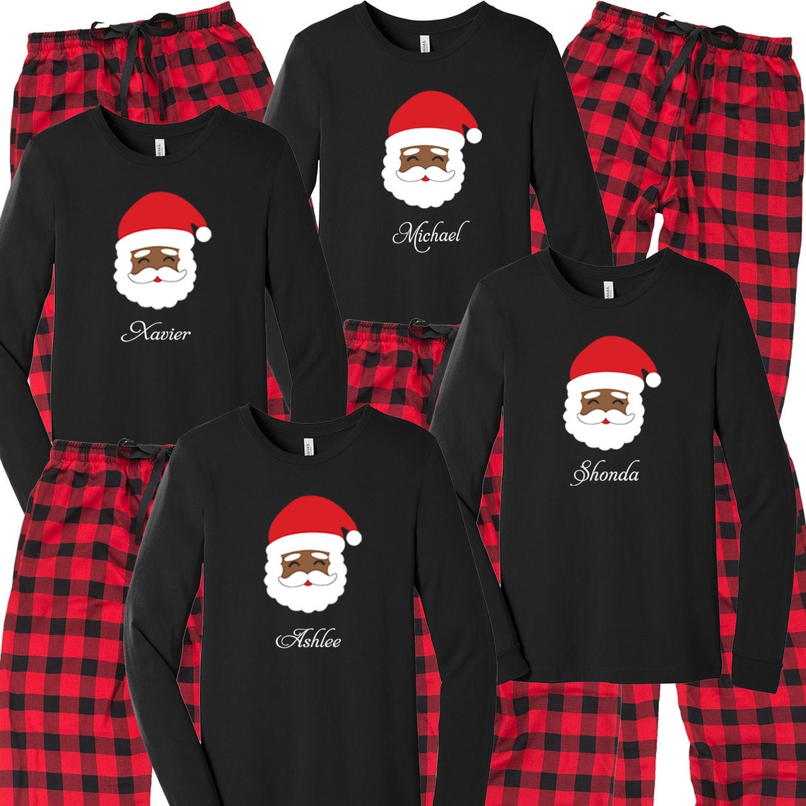 Black Santa Claus Family Pajamas, 2022 Christmas Pajamas, Matching ...