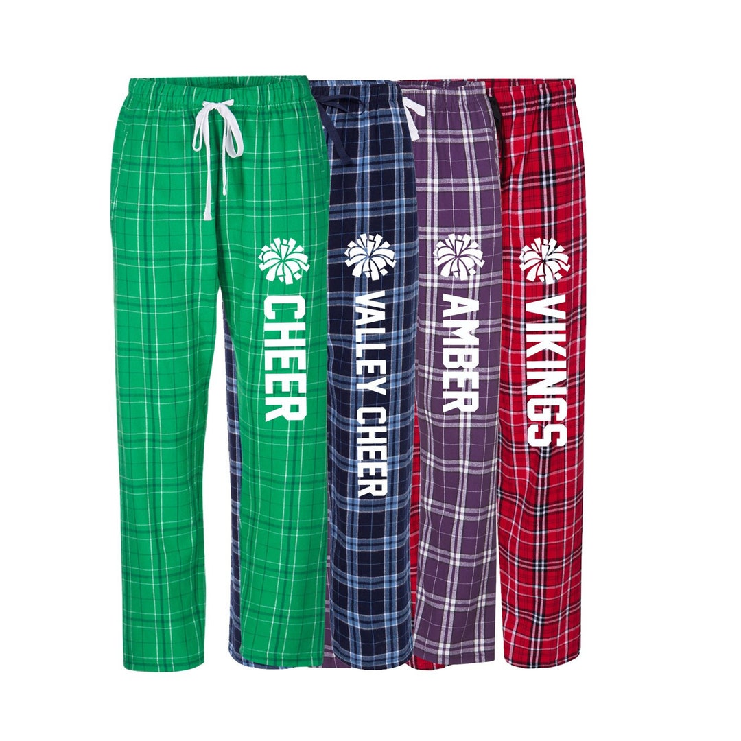 Cheerleader Flannel Pants, Cheer Team Spirit Flannel Pajamas ...