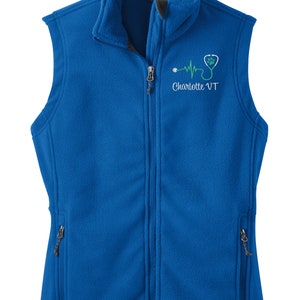 Vet Tech Mid Weight Fleece Vest, Vet Tech Apparel, Personalized Fleece ...
