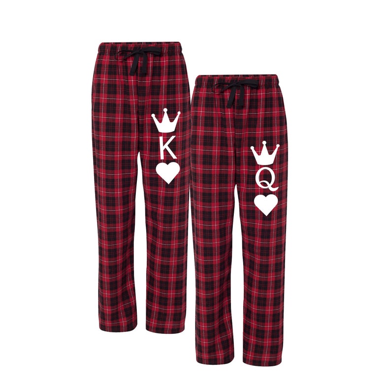 King and Queen Flannel Pajama Pants, Valentine's Day Pajamas, Gifts for ...