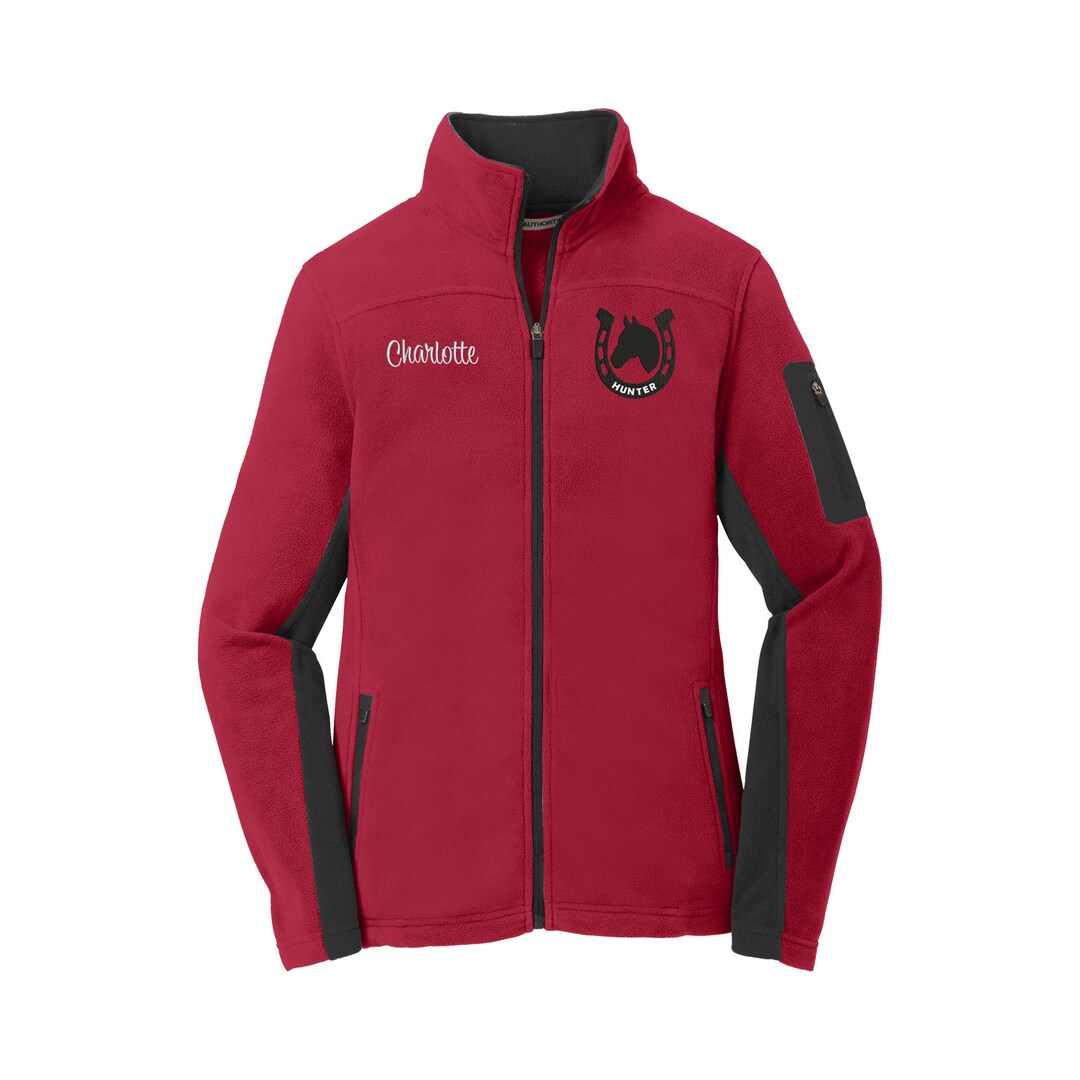 Personalized Fleece Jacket With Horseshoe Design - Etsy