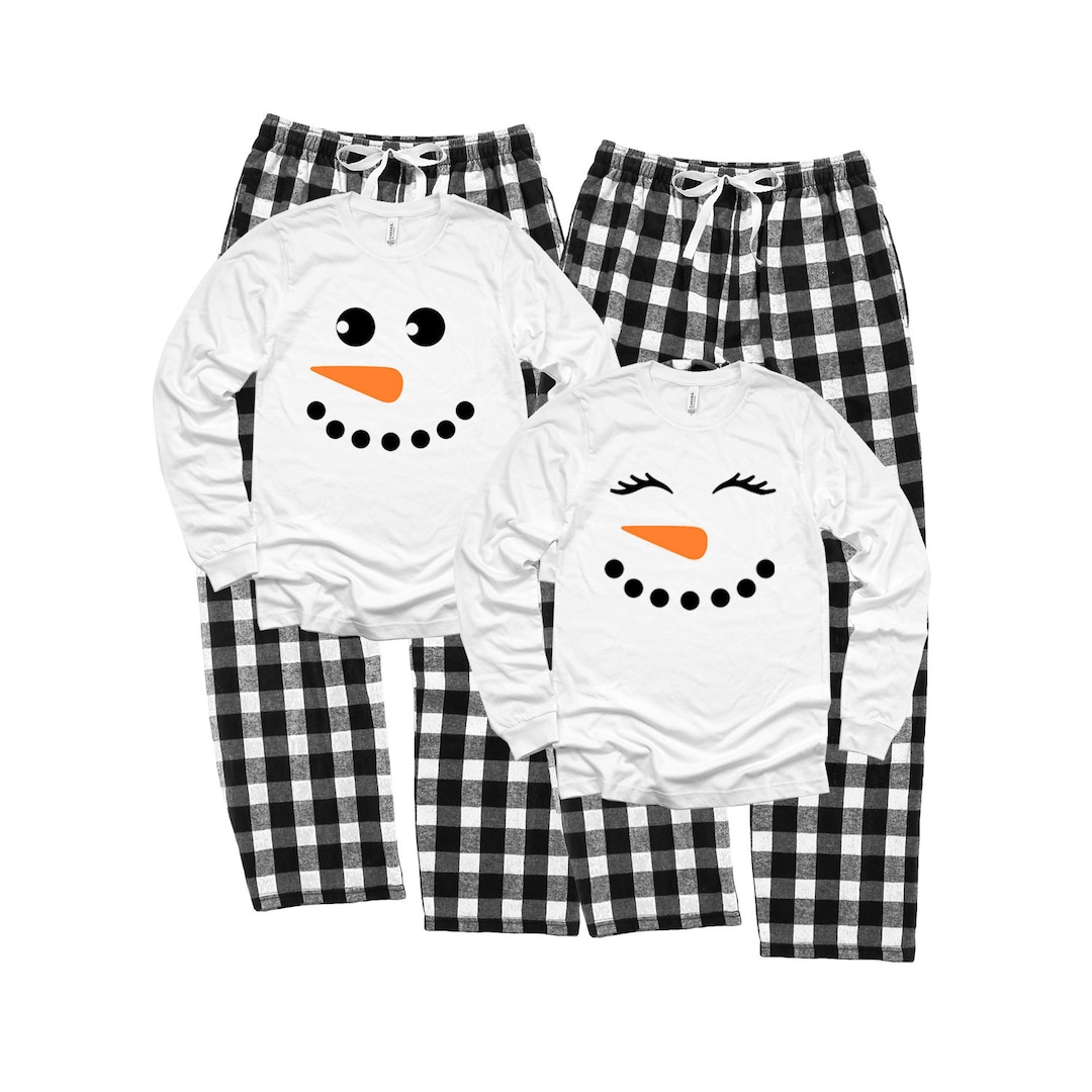 Snowman Pajamas, Snowmen Face Pajamas, Matching Family Pajamas, Ski ...