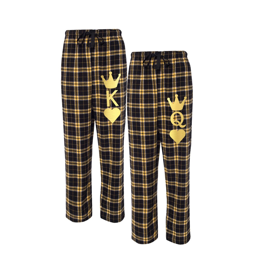 King & Queen Flannel Pajama Pants, Valentine's Day Pajamas, Gifts for ...