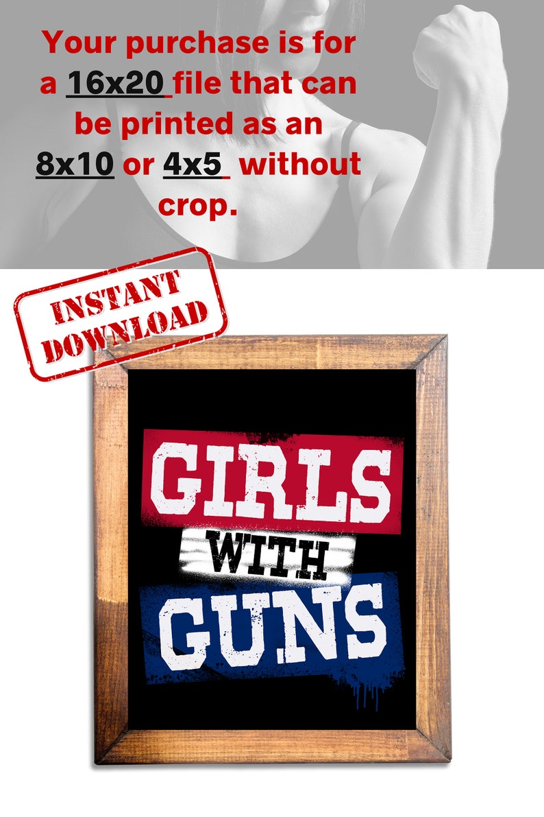 Girls With Guns Female Fitness Printable Wall Art for Home Gym | Etsy