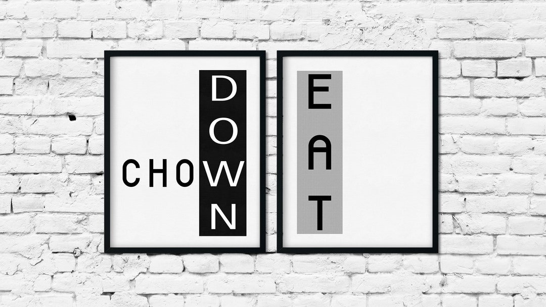 Kitchen Words With a Modern Aesthetic Chow Down Eat Sign for Kitchen - Etsy