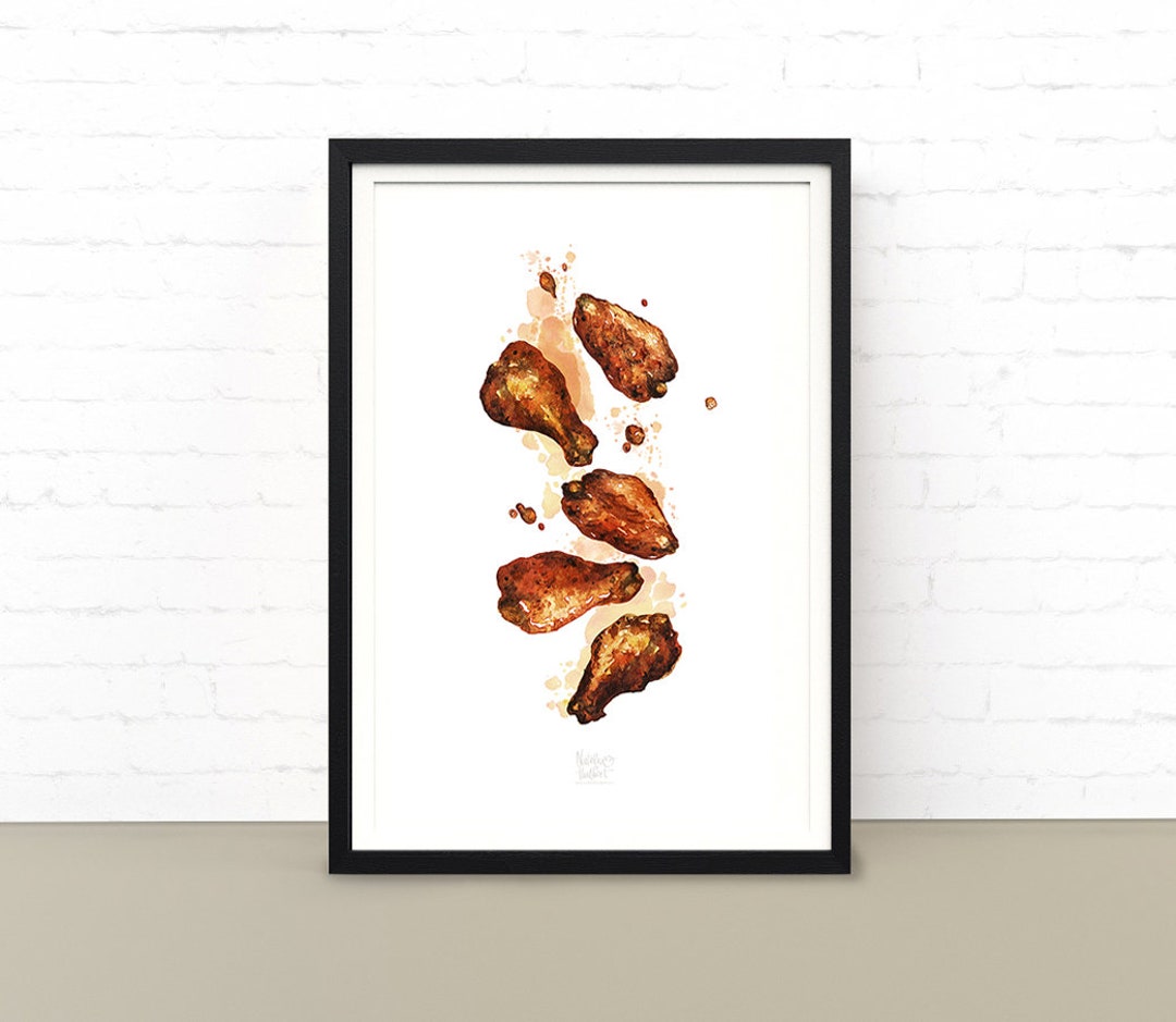 Chicken Wings Painting, Food Poster, Printable Wall Art. - Etsy