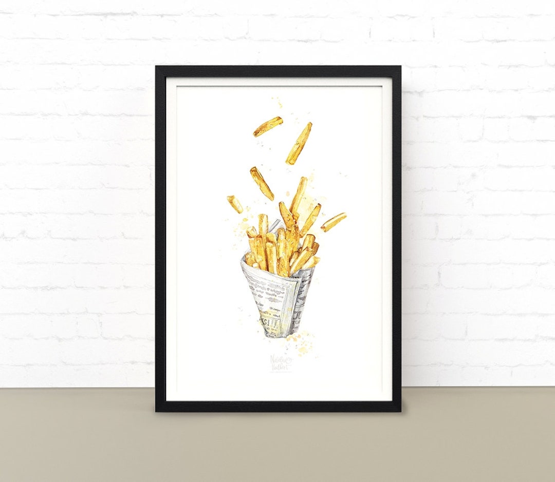 French Fries Painting, Food Poster, Printable Wall Art. - Etsy