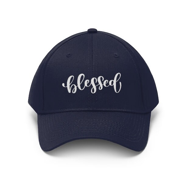 Hand-lettered Blessed Embroidered Hat | Cap | Christian Hat | Gift for ...