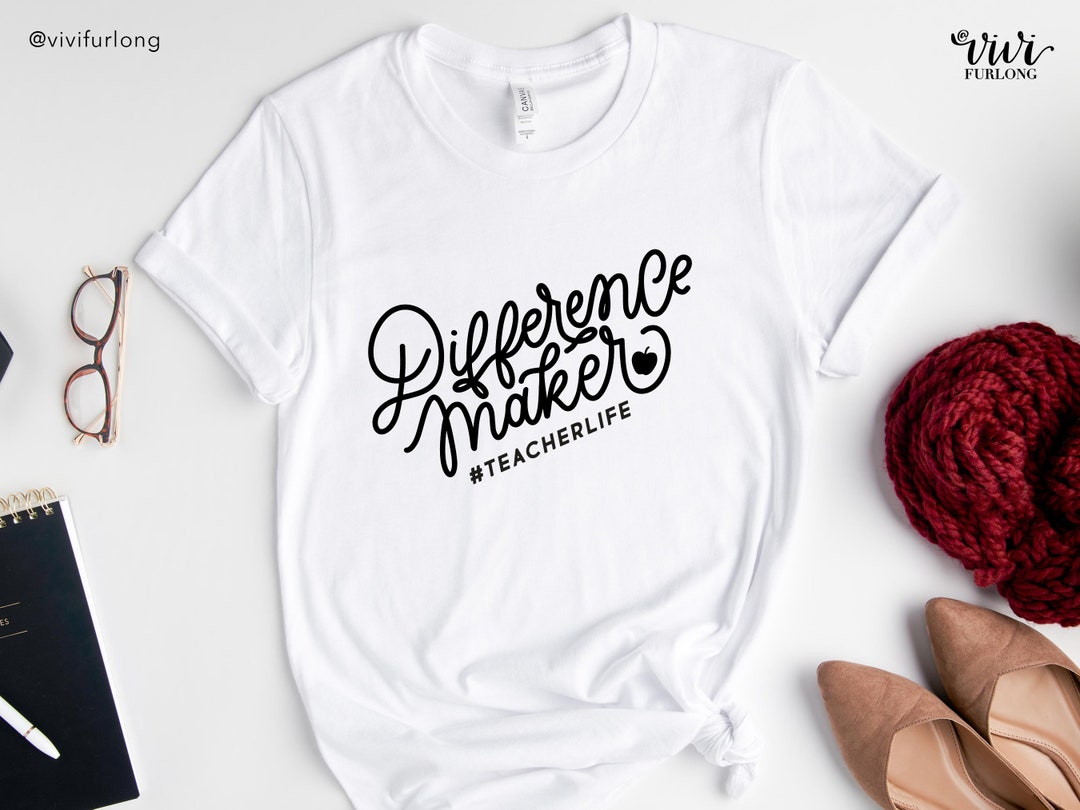 Difference Maker T-shirt | Teacher Life | Unisex Jersey Short Sleeve Tee | Cute Teacher Gift ...