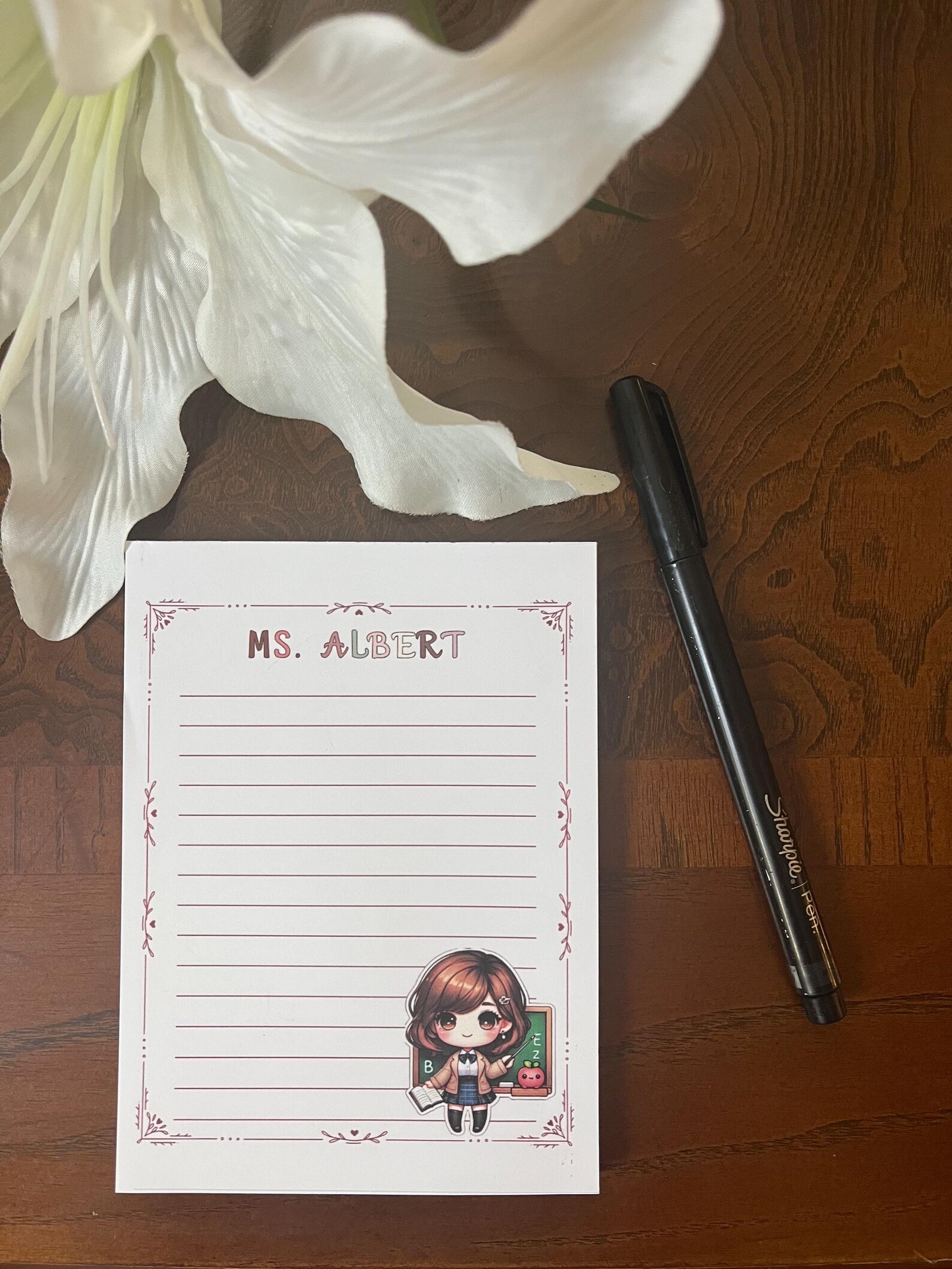Personalized Teacher's Notepad – Reusable Daily Pad, 50 Page Notepad ...