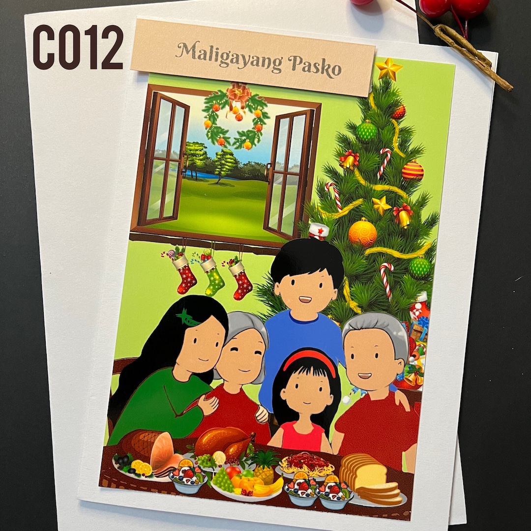 MALIGAYANG PASKO Salo Salo Family Gathering Greeting Card - Etsy