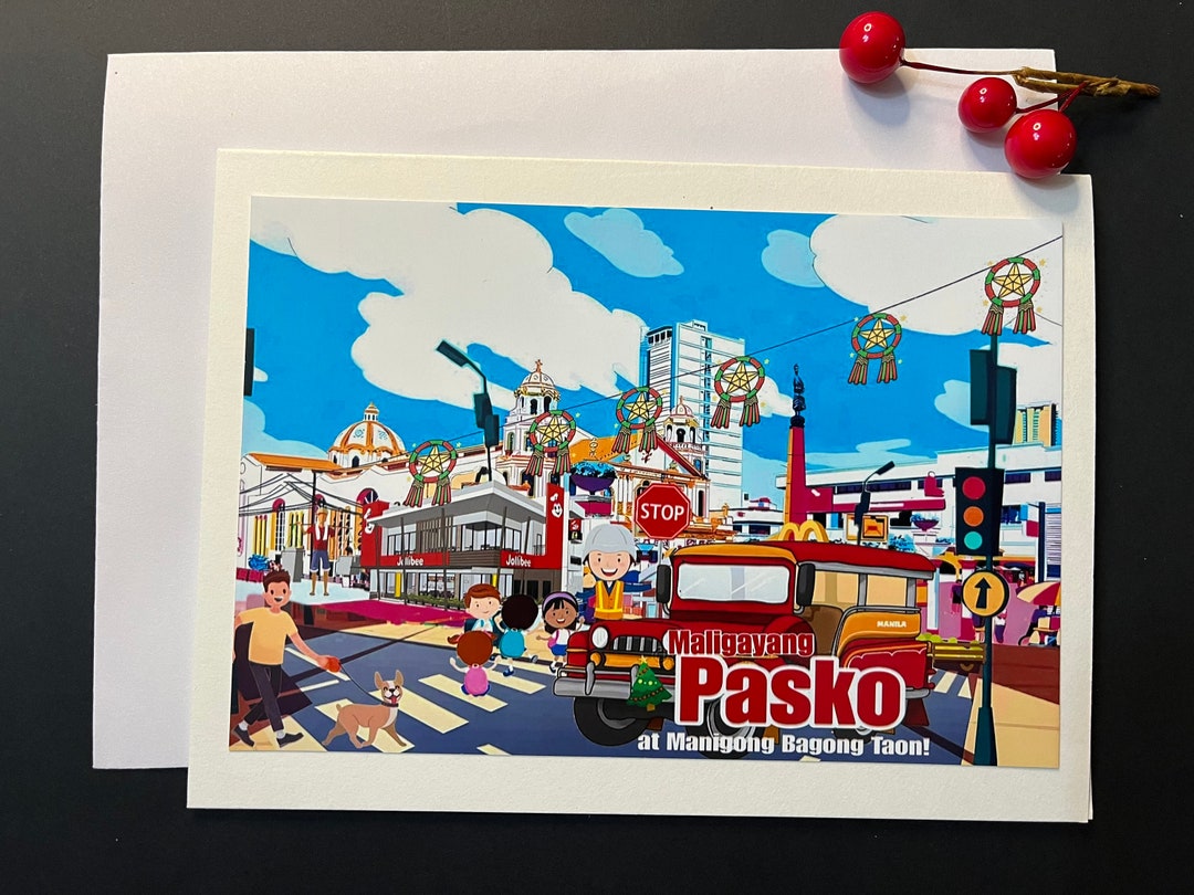 MALIGAYANG PASKO Jeepney Greeting Card Blank Card Pinoy - Etsy