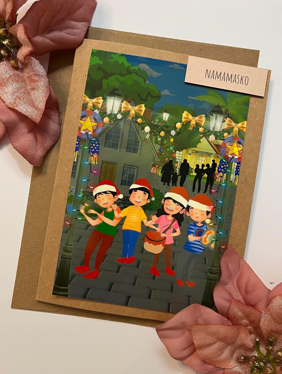 Maligayang Pasko Bahay Kubo Greeting Paskong Pinoy Card Blank Card ...