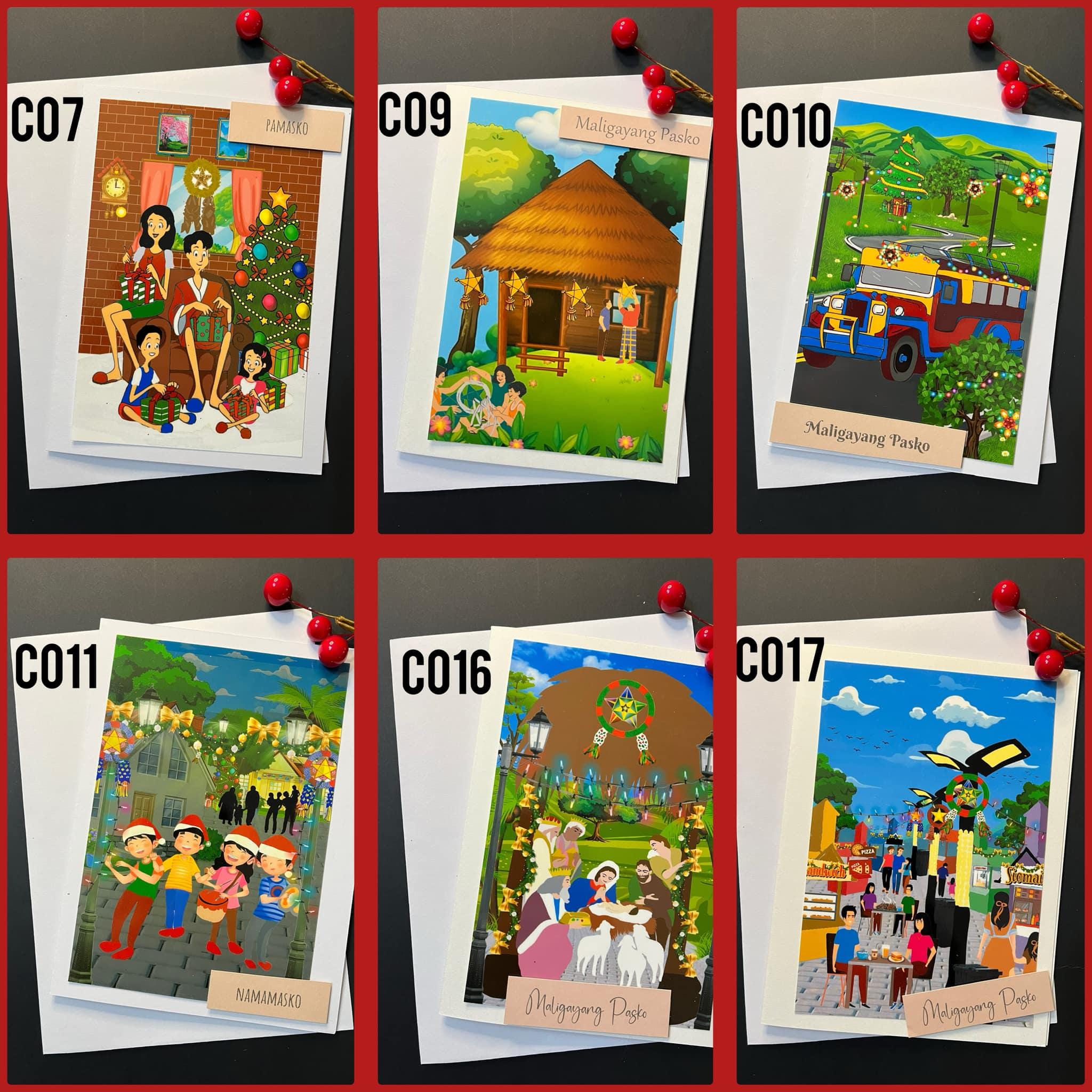 Maligayang Pasko Bahay Kubo Greeting Paskong Pinoy Card Blank Card ...