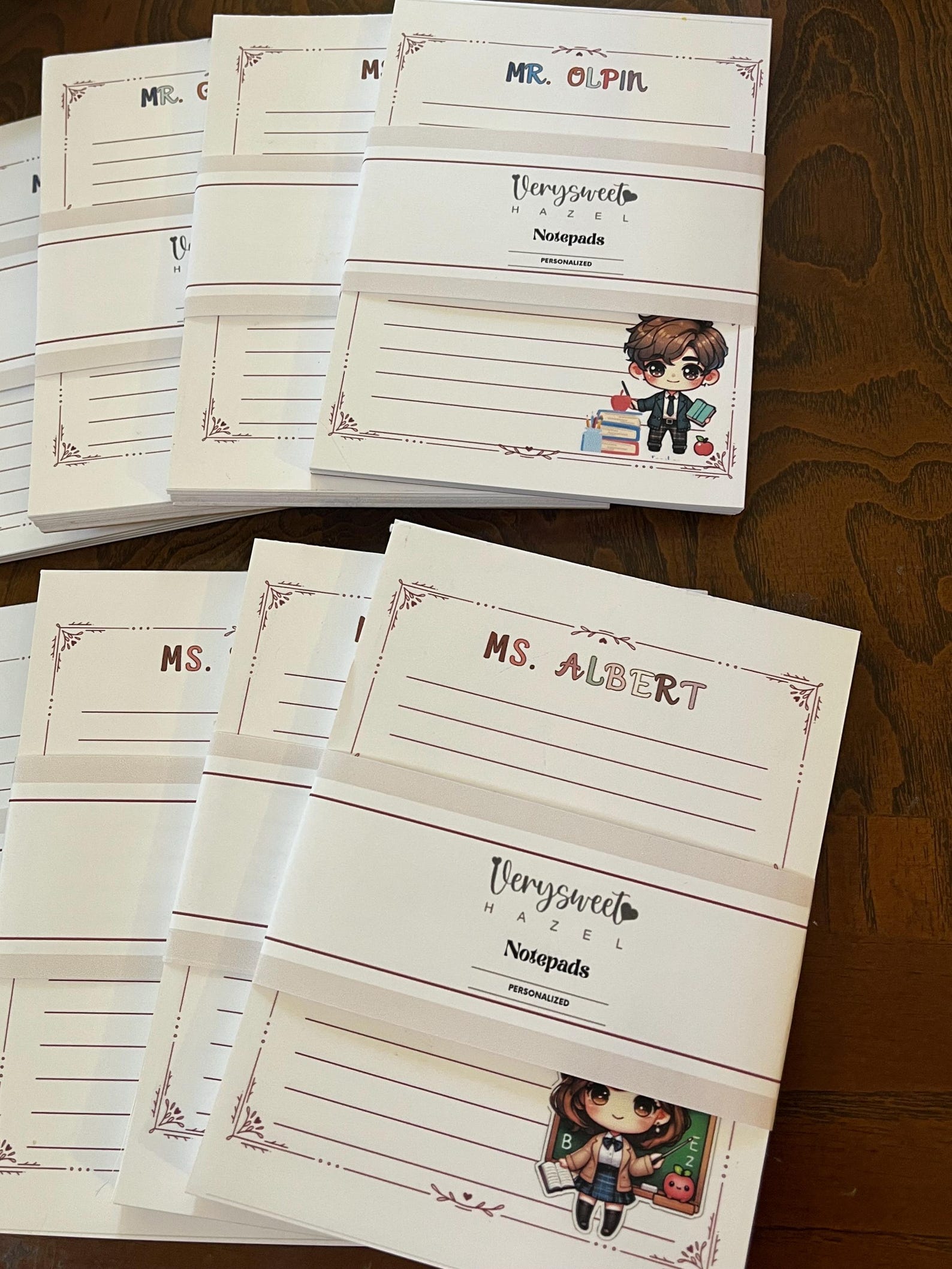 Personalized Teacher's Notepad – Reusable Daily Pad, 50 Page Notepad ...