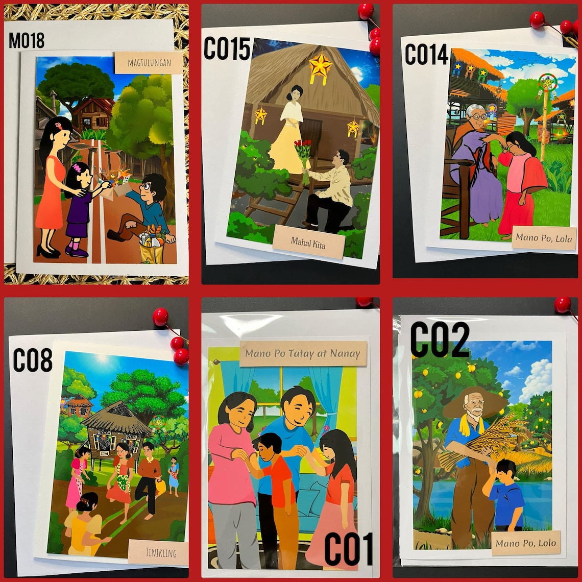 Maligayang Pasko Bahay Kubo Greeting Paskong Pinoy Card Blank Card ...