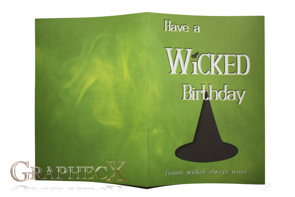 Wicked inspired personalized birthday card | Etsy