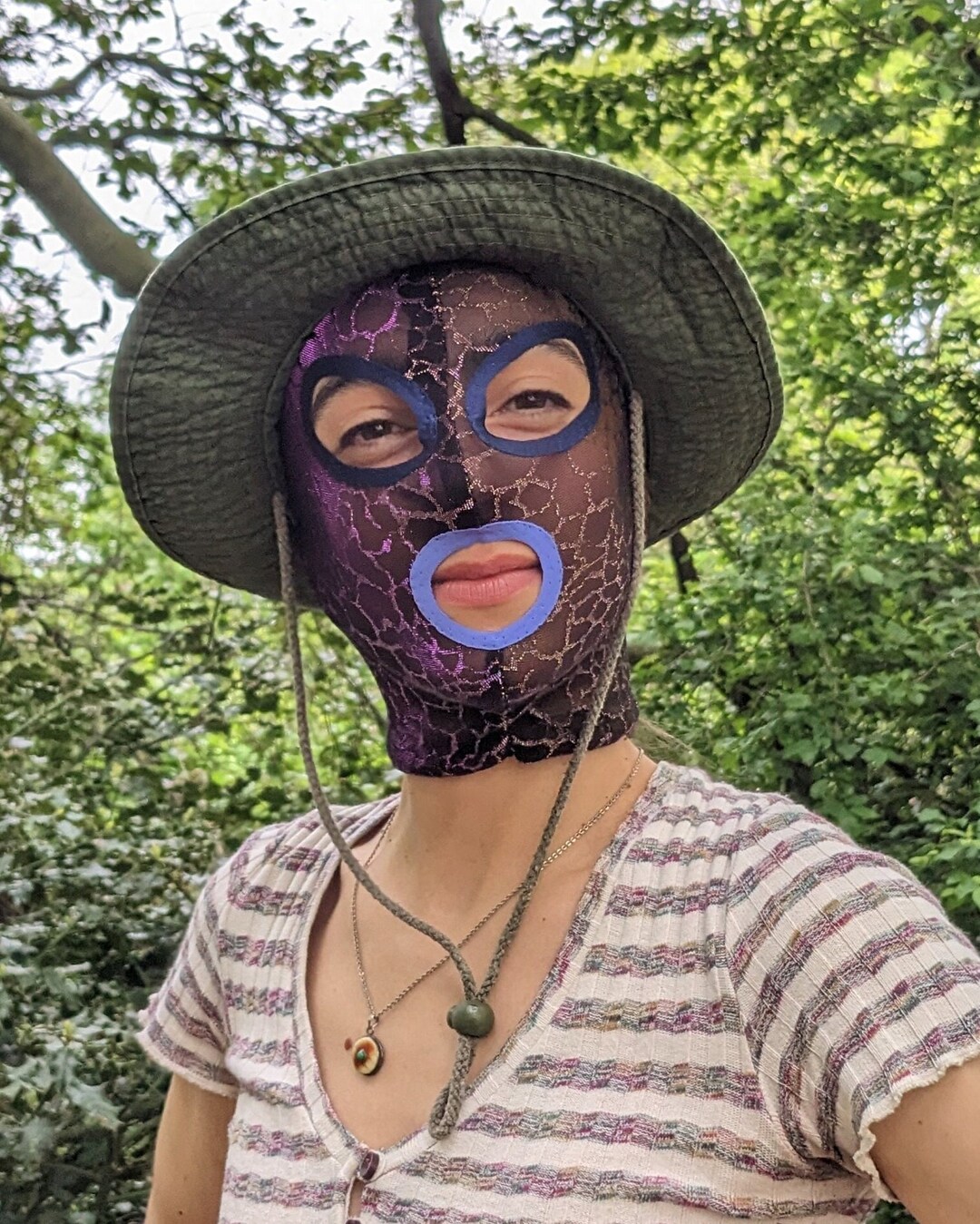See Through Mask With Shiny Purple and Gold Scale Pattern, Purple Mouth ...