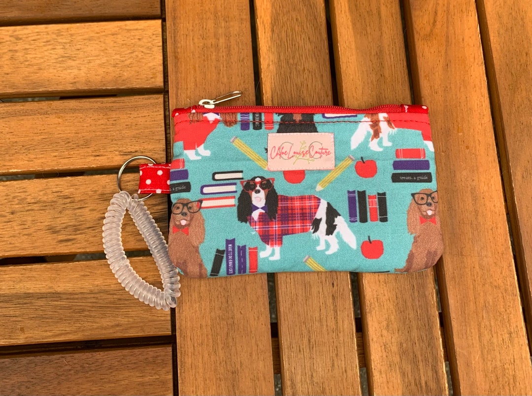 Mini Zippered Pouch Poop Bag Carrier Coin Purse Cavalier in Classroom ...