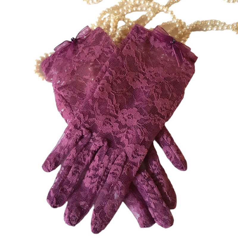 Purple Lace Gloves - Etsy
