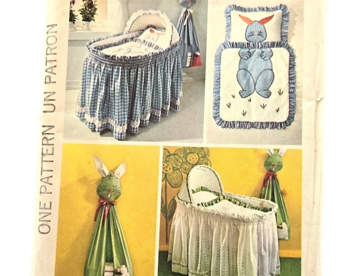 Baby Bassinet Skirt, Basket Liner, Diaper Stacker, Comforter ...