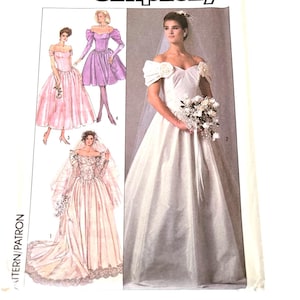 1980s Vintage Bridal Gown off the Shoulder Size 14 Wedding Dress With ...
