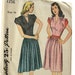 Vintage 1940s Sewing Patterns Simplicity 1356 Women's Size 14 Dress ...