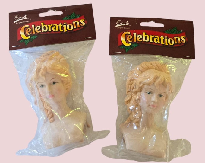 PORCELAIN Head Hands Angel Woman Girl Doll Parts for Christmas Tree ...