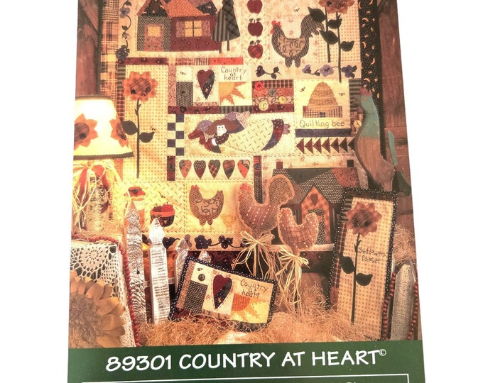 Folk Art QUILT Pattern Country at Heart 34" X 40" Quilt THE Spirit of ...