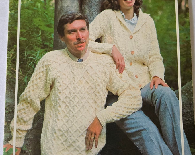 14 Irish Knitting Patterns Aran Style Cardigans Sweaters Jackets ...