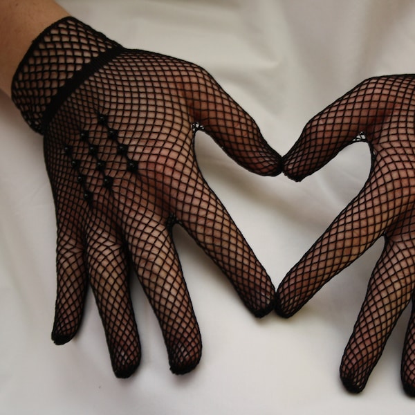 Fishnet Gloves Black - Etsy