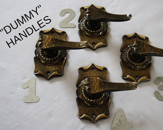 Vintage DUMMY HANDLES Carriage House Amerock /lever Knob Antique Gold ...