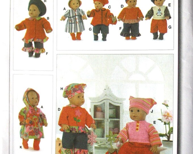 Doll Clothes Sewing Patterns for Baby Dolls 16" to 18" High UNCUT Burda ...