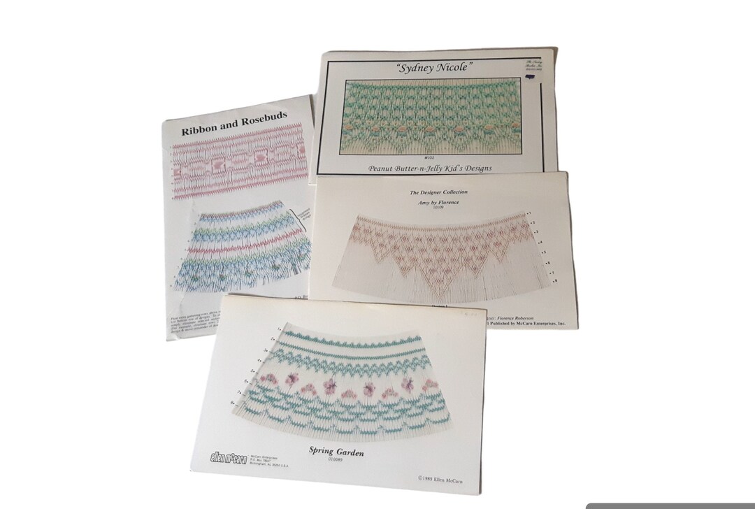 Smocking Design Pattern Templates for Girl's Dresses/various Designers ...