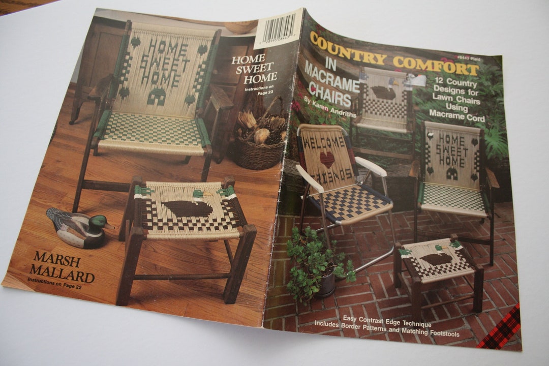 Macrame Cording Chair Design Patterns Lawn Patio and Beach Chairs ...