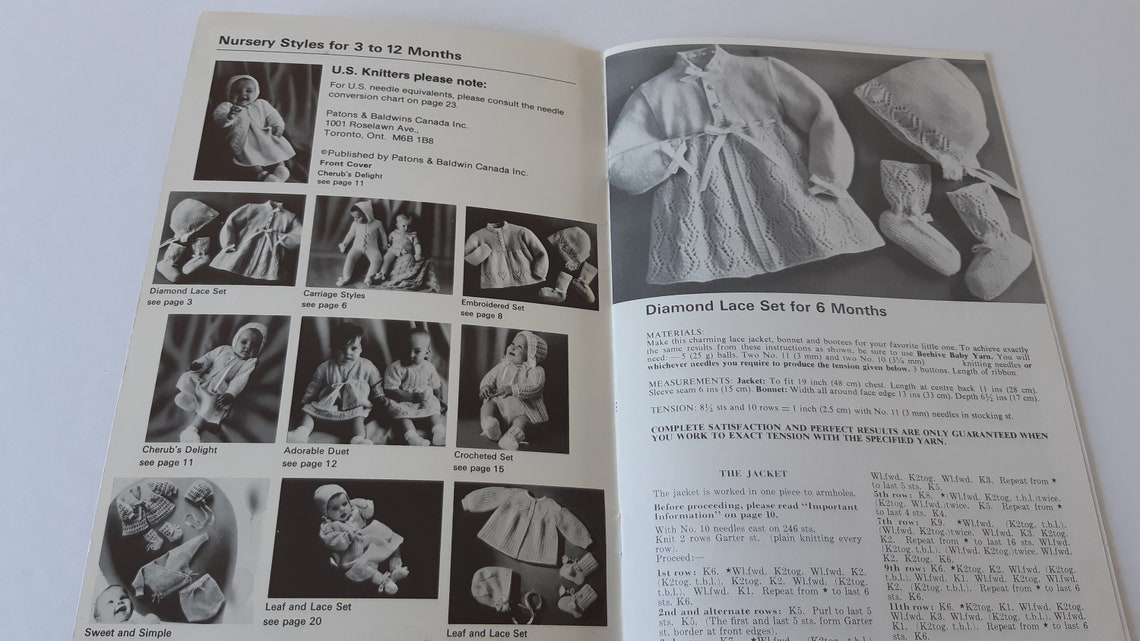 Baby Knitting Pattern BOOK, Beehive Patons 111, Nursery Styles, Size 3 ...