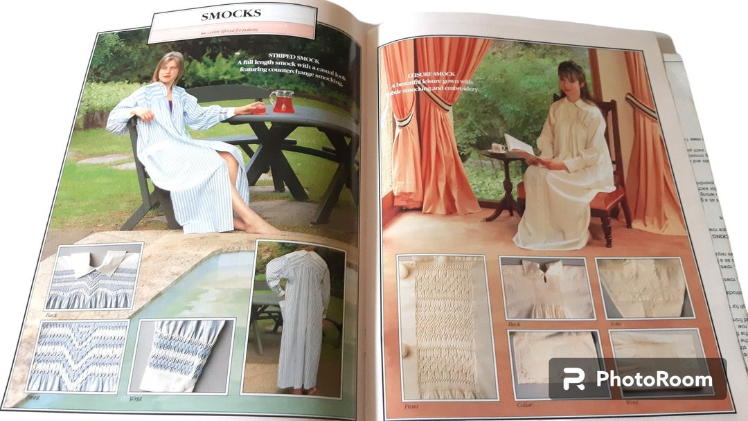 Smocking & Embroidery Patterns Women's Housecoat /smocks, Baby Bonnet ...