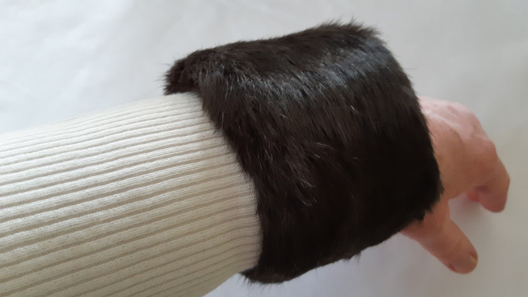 Genuine Fur Cuffs VINTAGE Set of 2 Dark Brown Silky Rabbit Fur - Etsy
