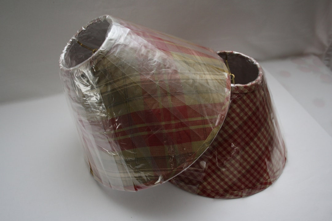 LAMPSHADES New VINTAGE Country Primitive Table Lamp Shades Green ...