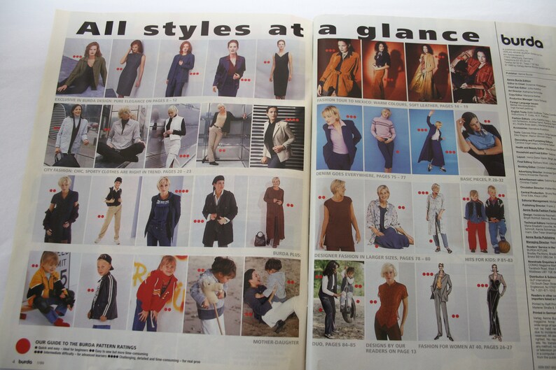 ENGLISH Burda Magazine World of Fashion Burda Sewing Patterns - Etsy
