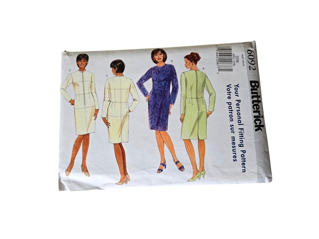 Size 20W FITTING SHELL and Dress Pattern Womens Plus Size Personal ...