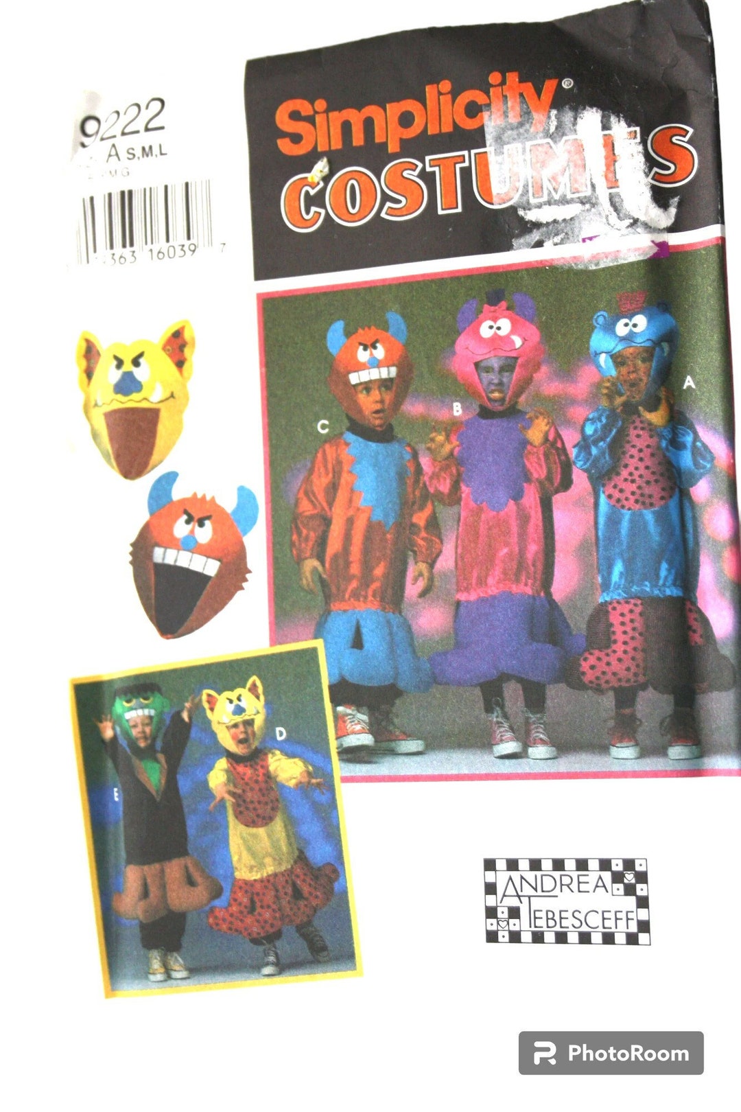 MONSTER Costumes Sewing Patterns UNCUT Simplicity 9222 Boys Girls Child ...