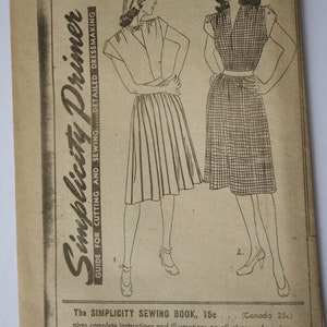 Vintage 1940s Sewing Patterns Simplicity 1356 Women's Size 14 Dress ...